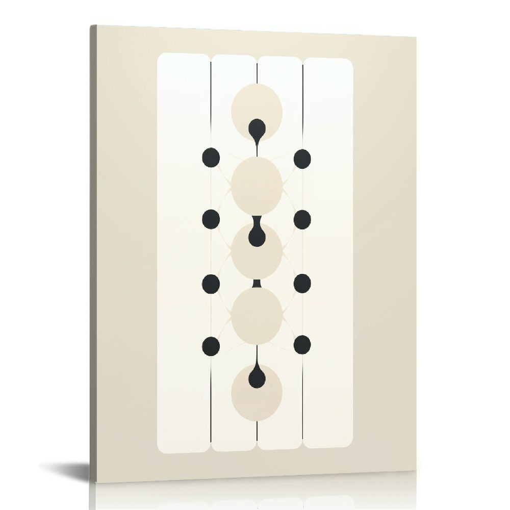 COMIO Framed Canvas Print Wall Art Mid-Century Geometric Line Pattern ...