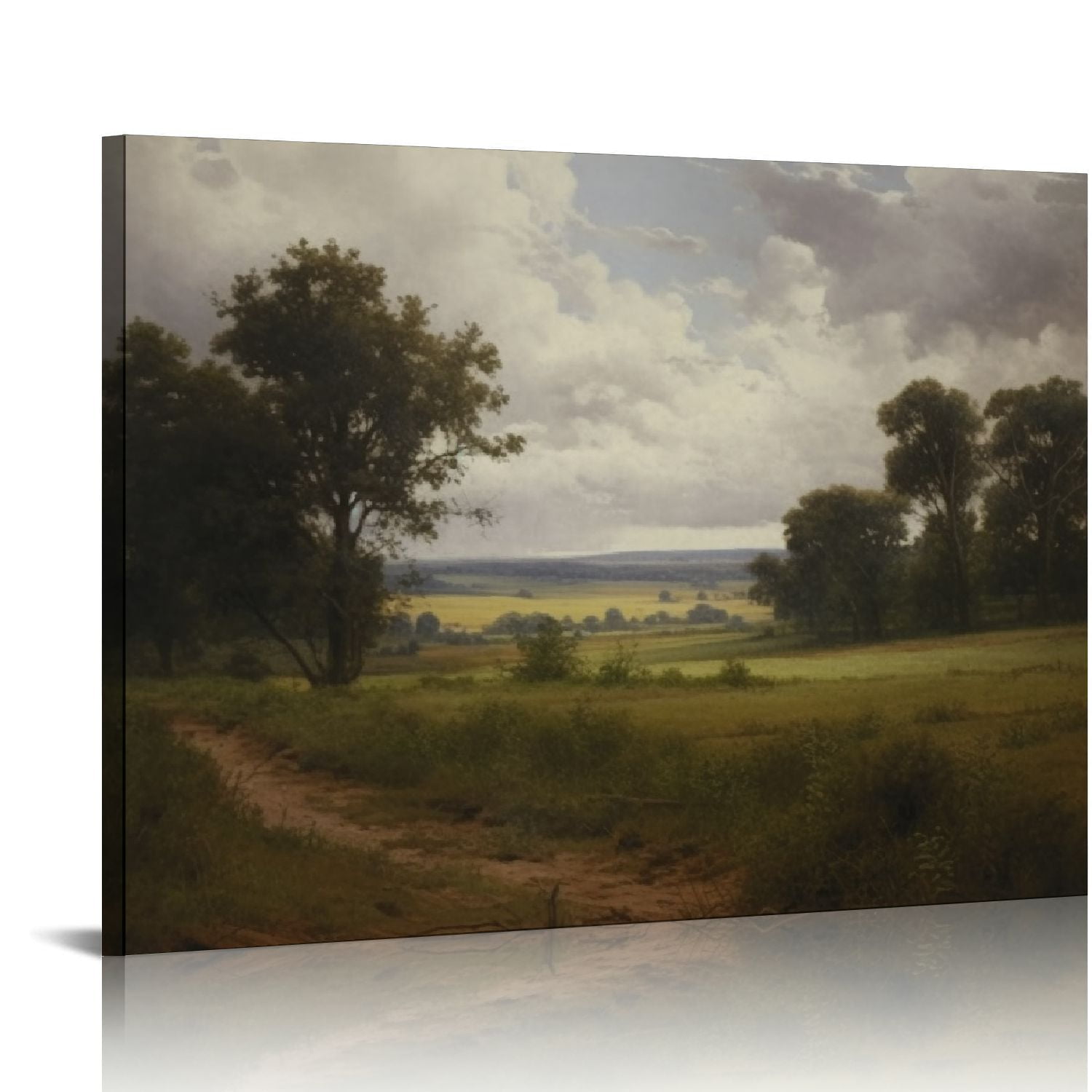 COMIO Framed Canvas Print Wall Art Rustic Rural Storm Cloud Country ...