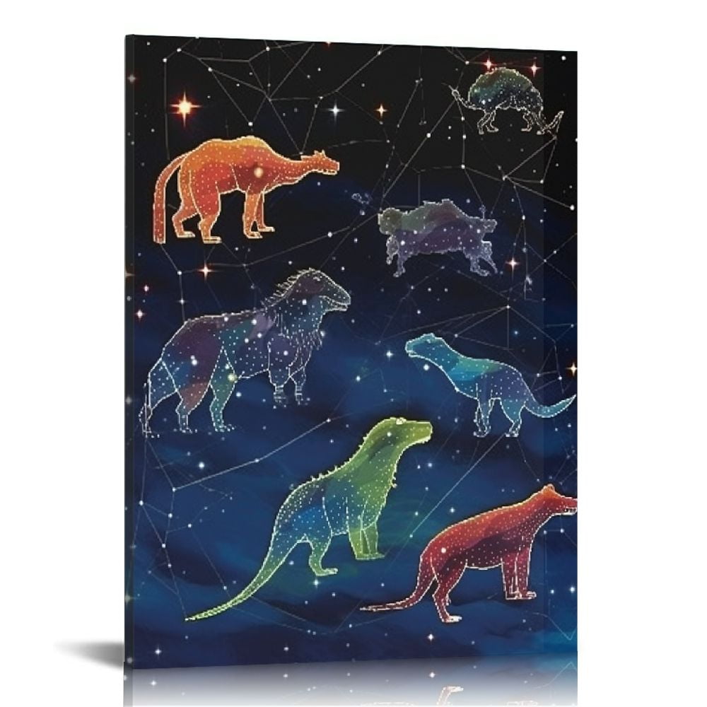 COMIO Framed Dinosaur Constellation Art Print, Outer Space Animal ...