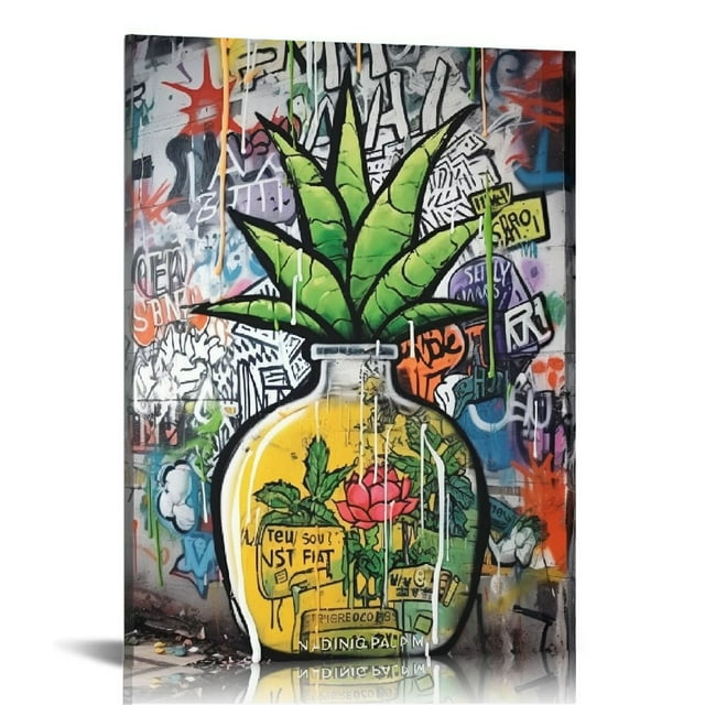 COMIO Framed Fashion Modern Graffiti Wall Art Colorful Street Art ...