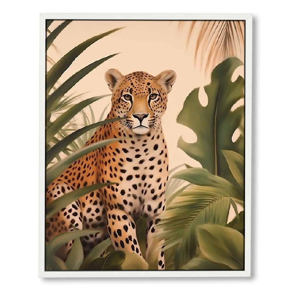 YANMS Framed Tropical Island Rainforest Monstera Leaf Palm Tree Wall ...