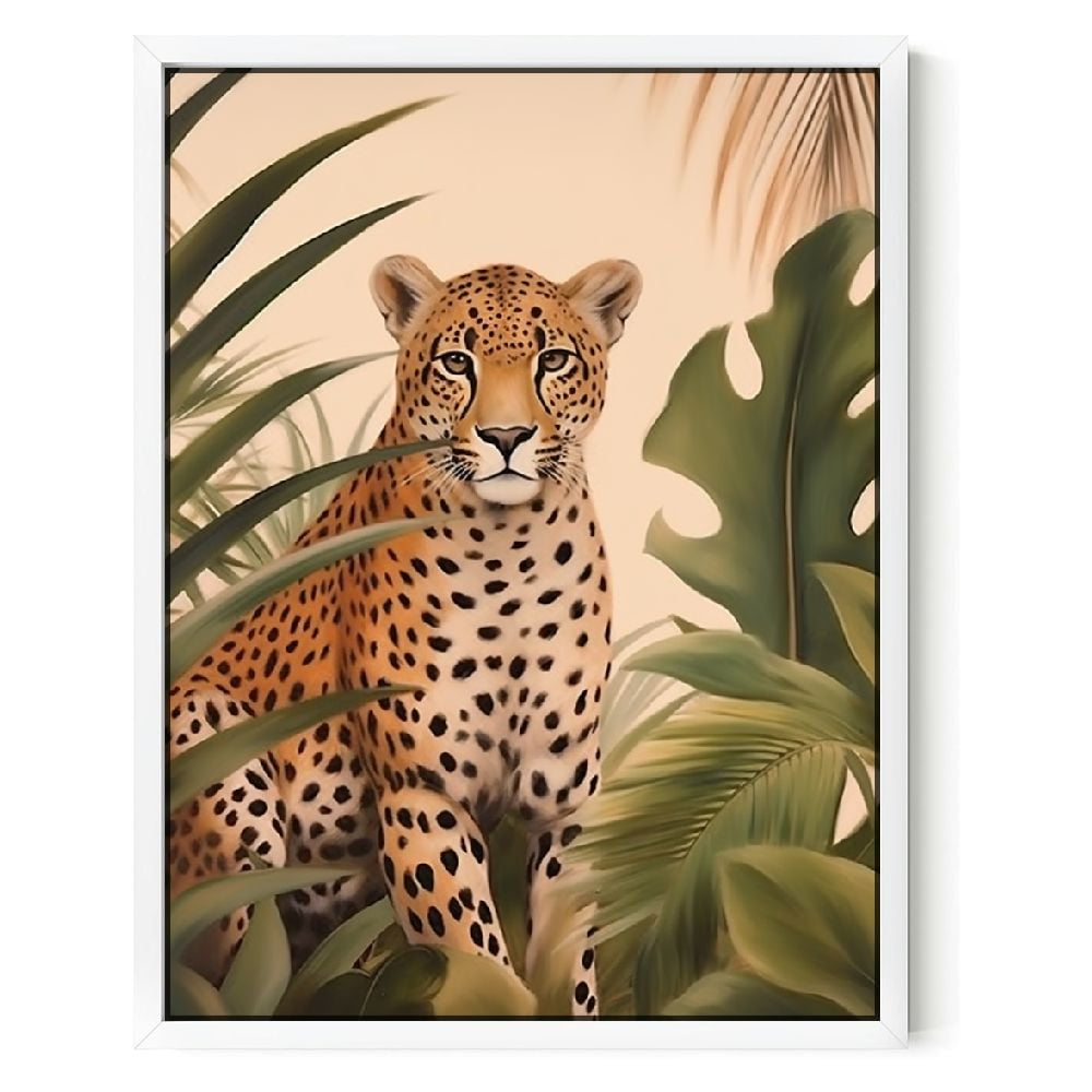YANMS Framed Tropical Island Rainforest Monstera Leaf Palm Tree Wall ...