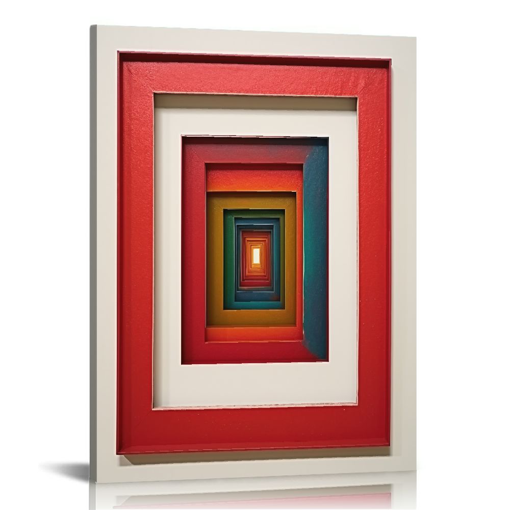 COMIO Framed Wall Art; DOORS Color Abstract Wall Art Printed on Art ...