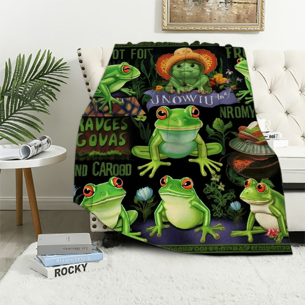 YANMS Frog Blanket Gifts for Women Kids, Cute Frogs Stuff Decor Throw ...