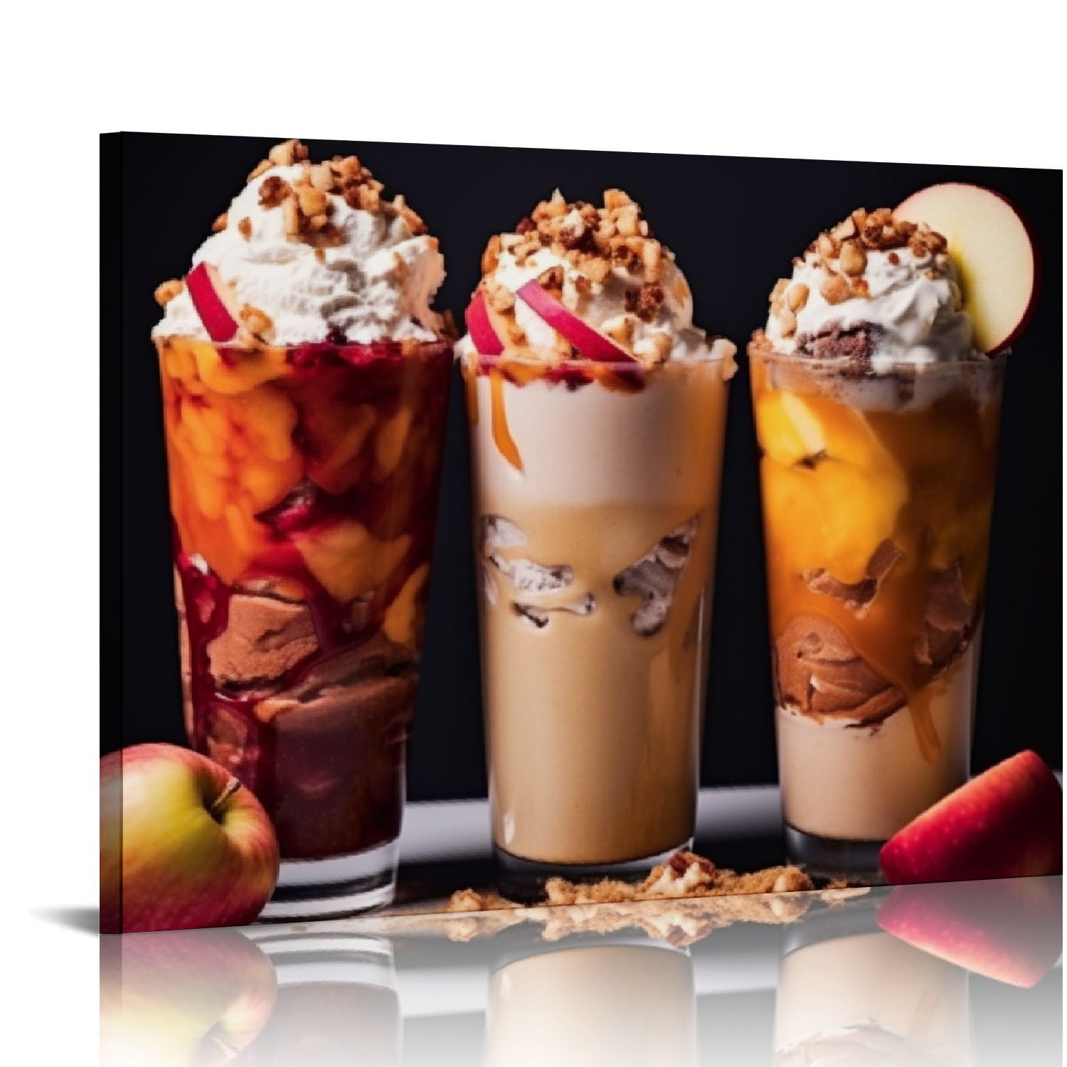 COMIO Fruit Food Canvas Wall Art Tropical Fruit Smoothies With ...