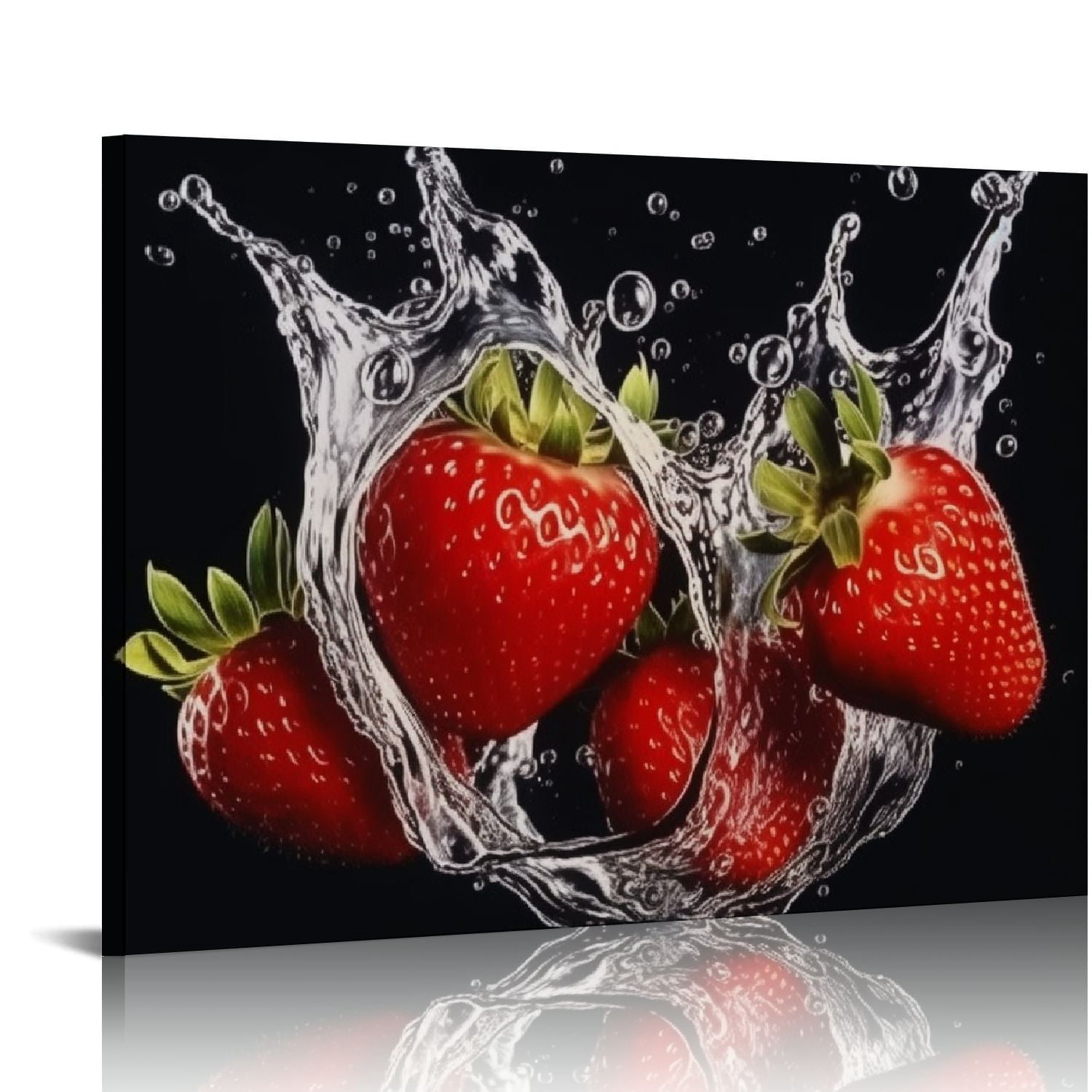 COMIO Fruit Prints Canvas Wall Art Kitchen Decor Fresh Strawberry ...