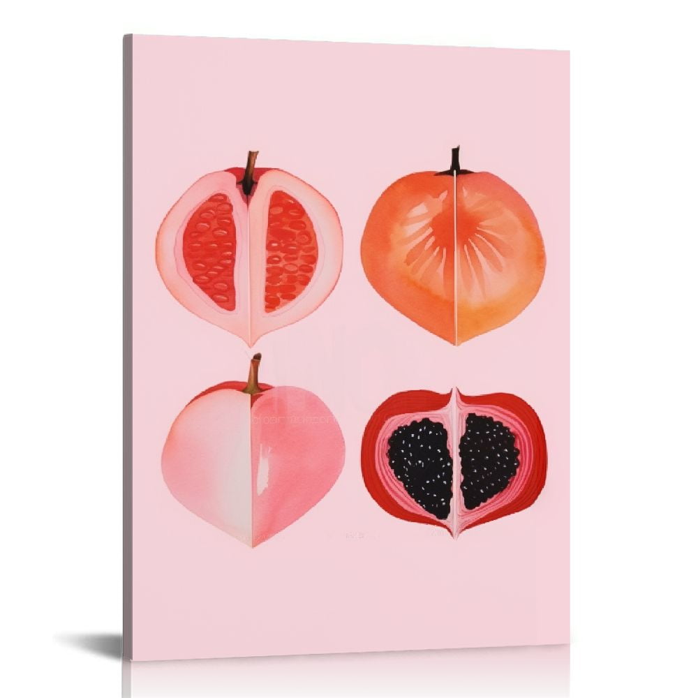 COMIO Fruit Retro Wall Art Preppy Prints Picture Peach Fruit Poster ...