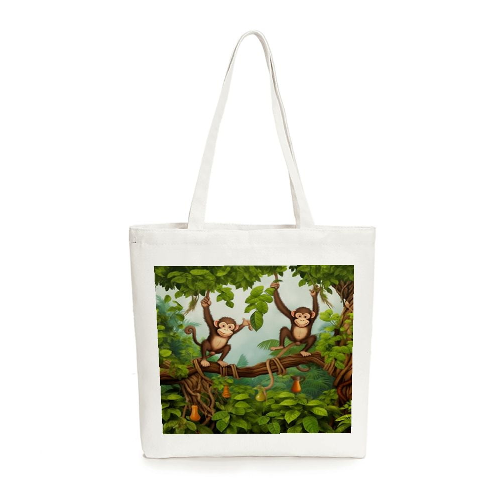 COMIO Funny Animal Monkey Canvas Tote Bag, Shoulder Bag Canvas Handbags ...