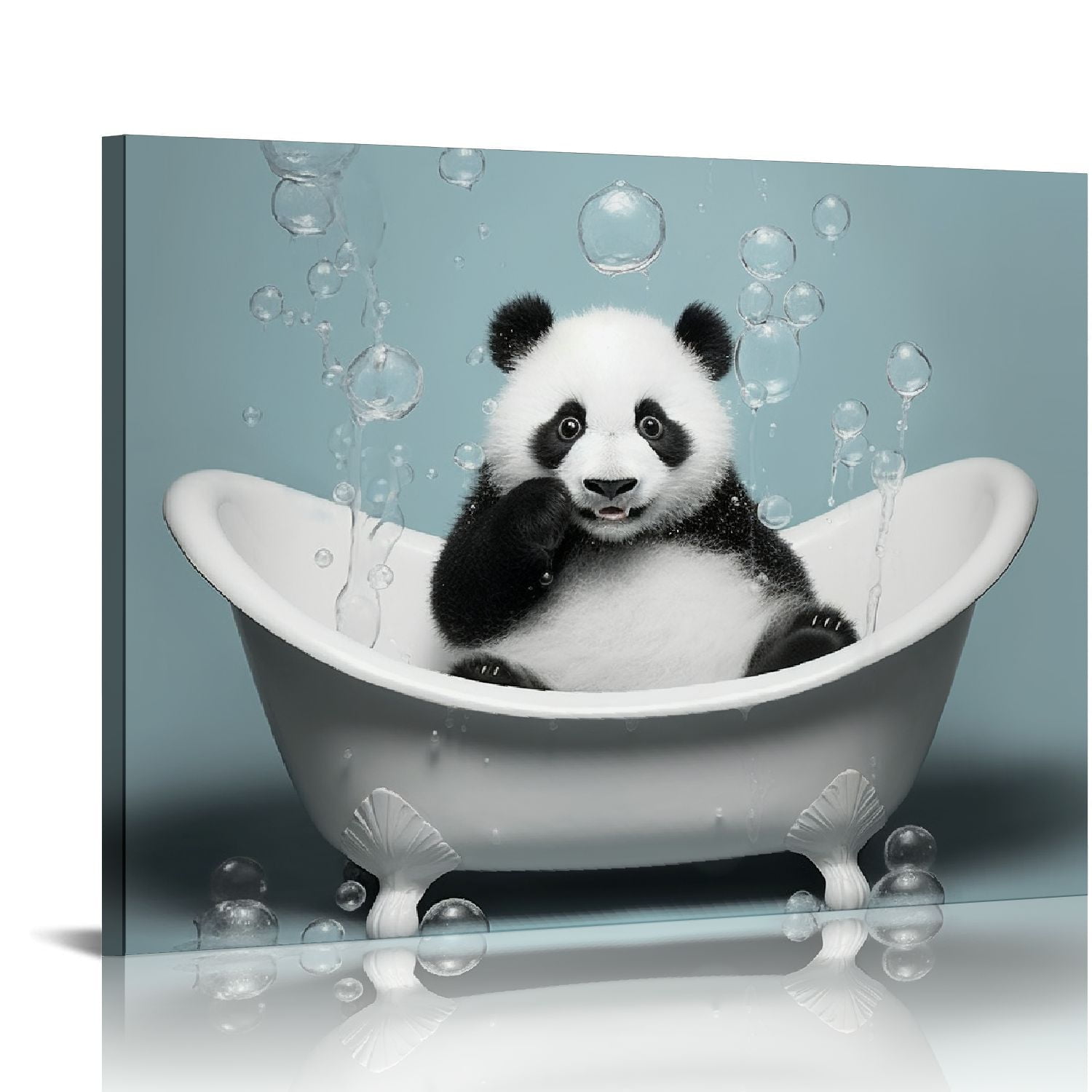 COMIO Funny Bathroom Wall Art Panda Bathroom Wall Decor Black And White ...