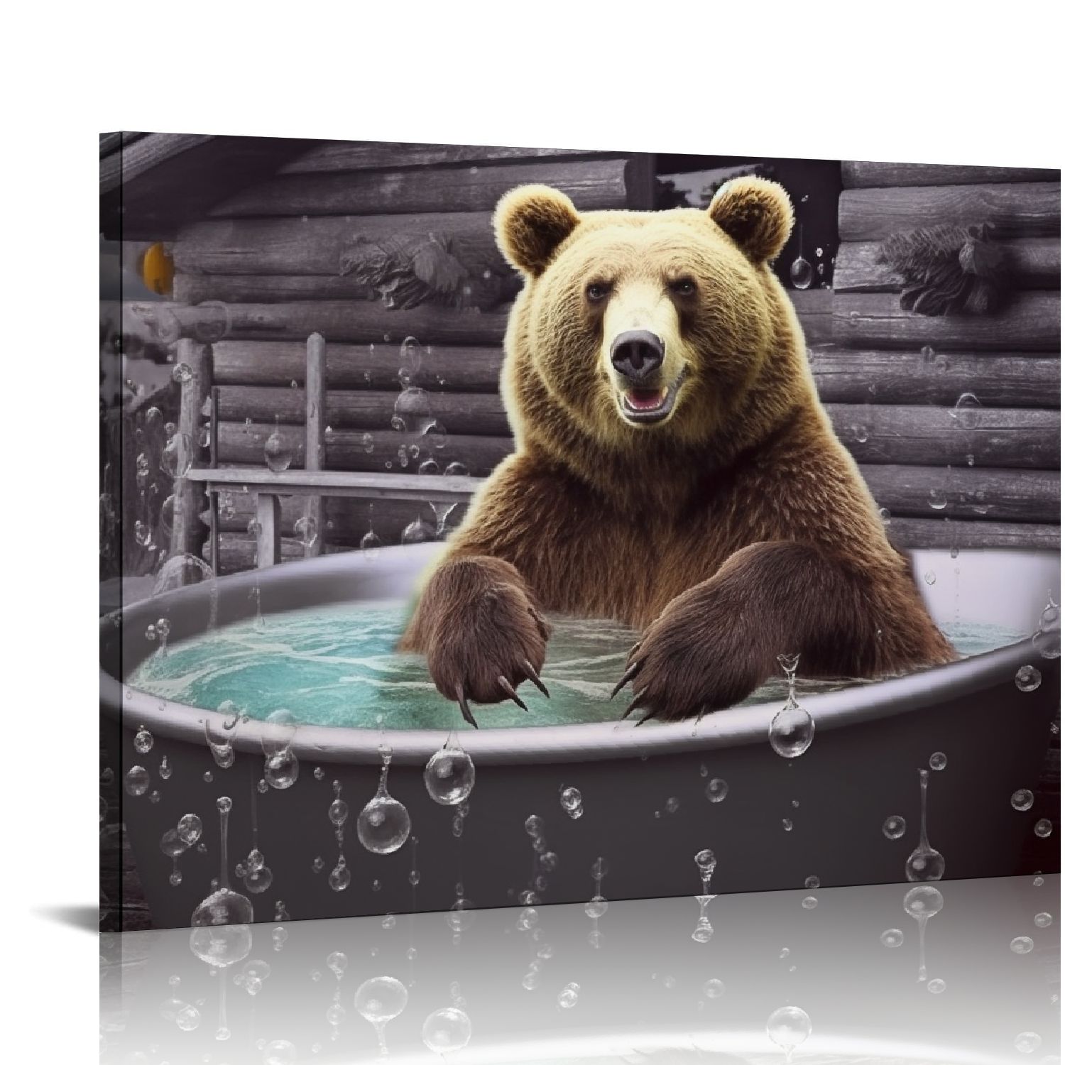 COMIO Funny Bears Wall Art Farmhouse Bathroom Decor Wall Pictures Cute ...