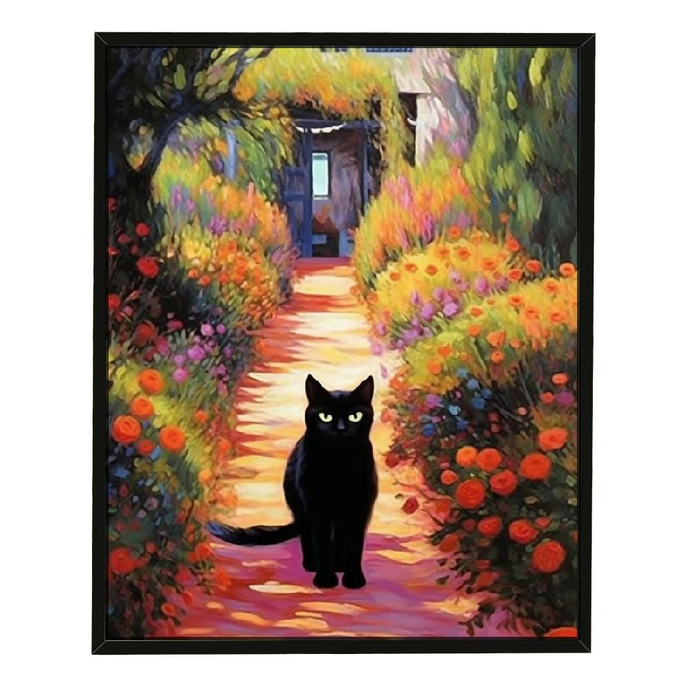 COMIO Funny Black Cat Wall Art Cats in Famous Paintings Posters Prints ...