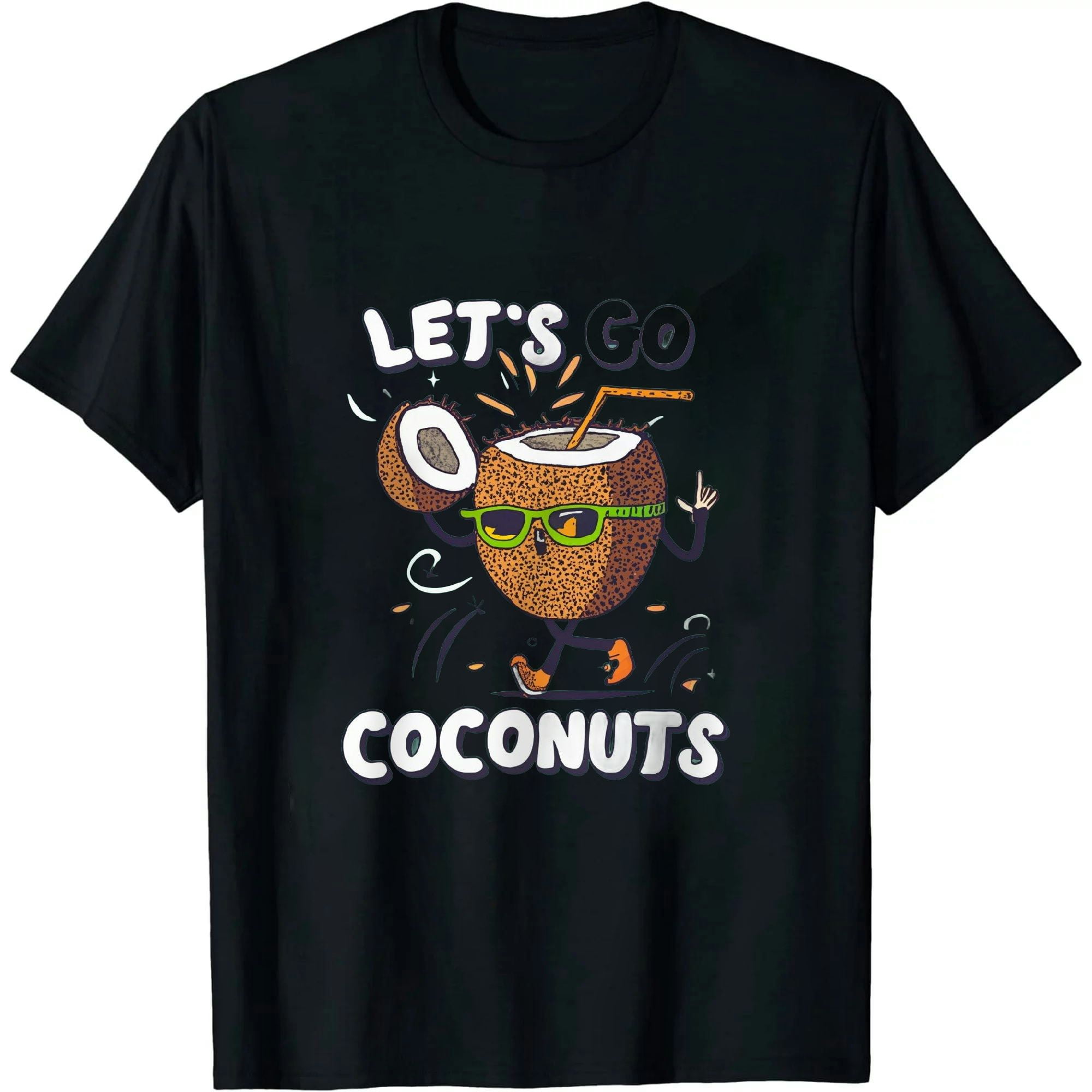 COMIO Funny Coconut Fruit Summer Let's Go Coconuts T-Shirt - Walmart.com
