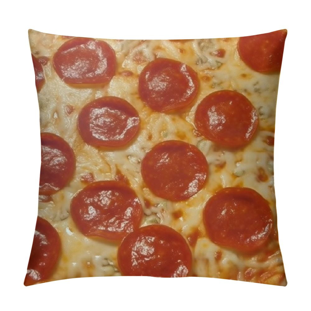 COMIO Funny Food Pizza Realistic Print Pillow Covers Decorative Throw ...