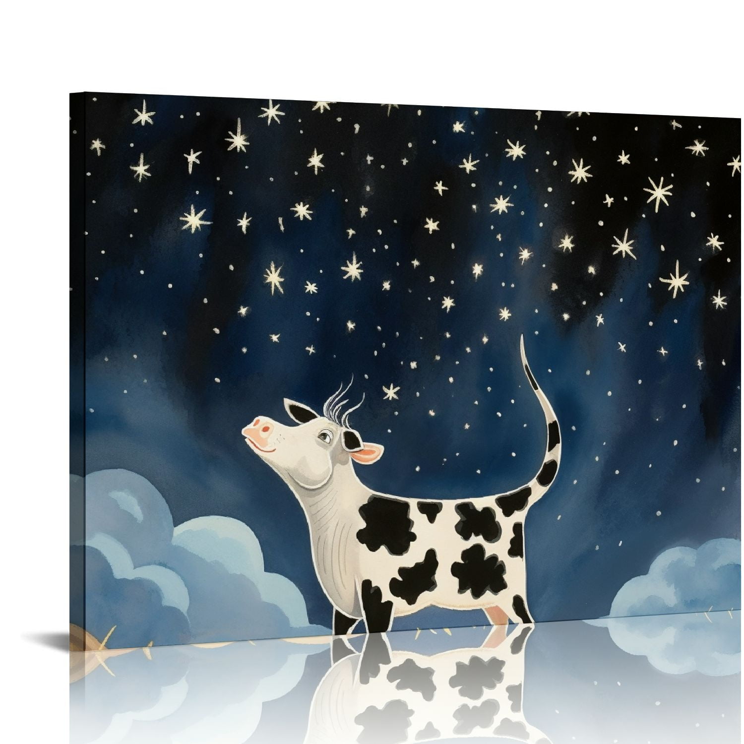 COMIO Funny Highland Cow Bathroom Wall Art Starry Night Van Gogh Wall ...
