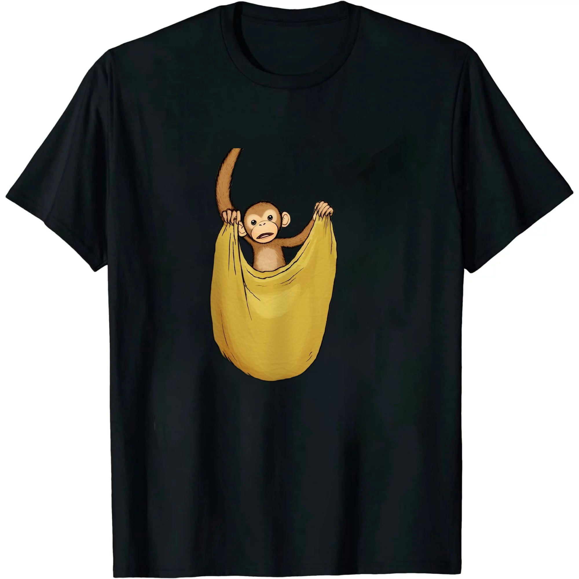 COMIO Funny Monkey Climbs A Tshirt To Get Banana Kids Cute Monkey T ...