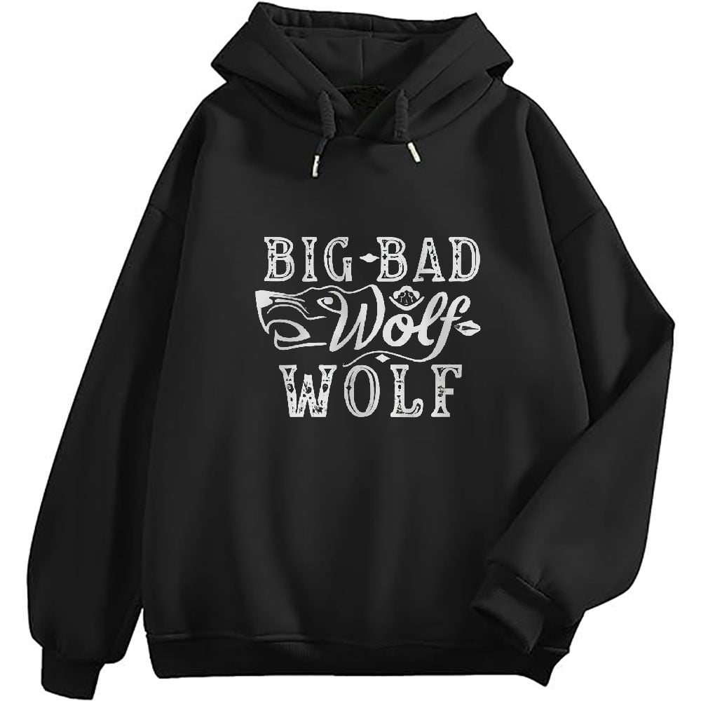 COMIO Funny Wolves a Boogie wit da Hoodie Men's Pullover Hoodie Black ...