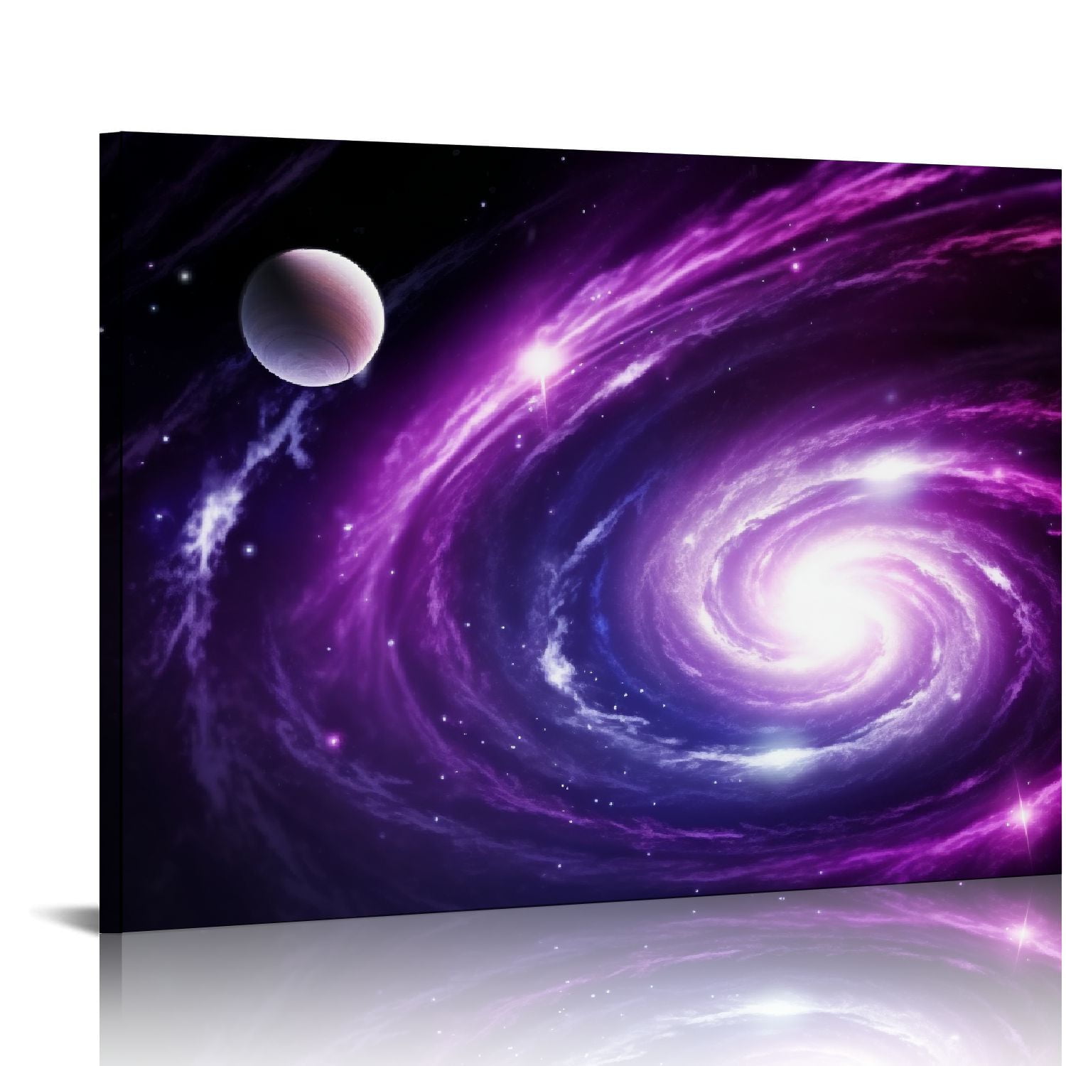 COMIO Galaxy Planets Canvas Wall Art Blue Universe Themed Modern Prints ...