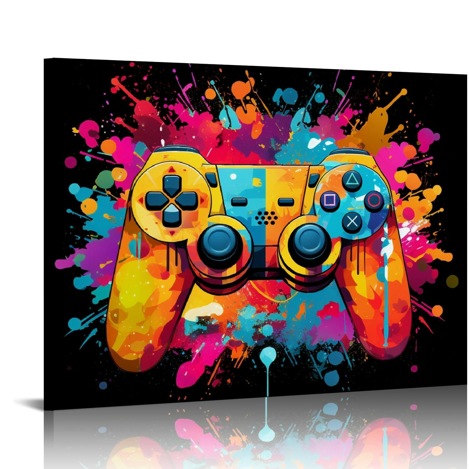 COMIO Game Room Decorative Wall Art Color Video Game Handle Earphone ...