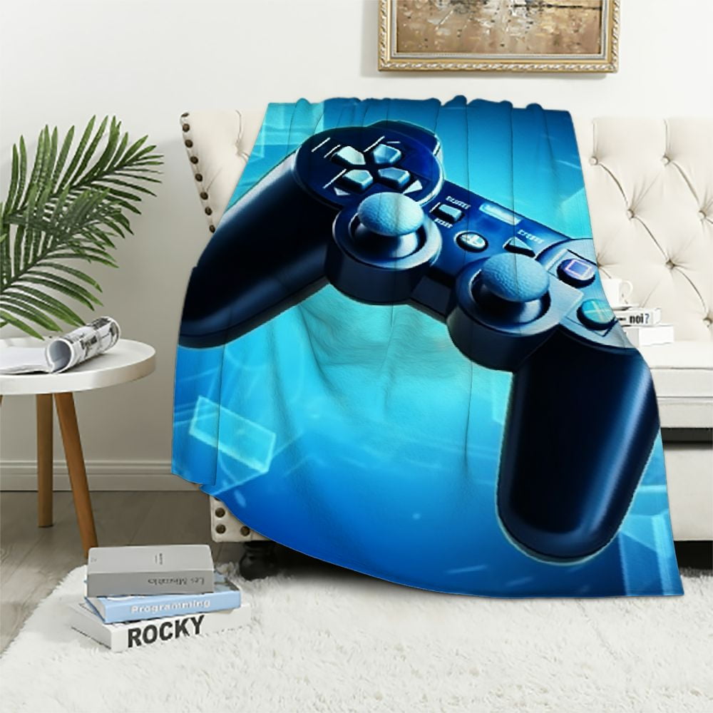 COMIO Game Theme Blanket Modern Gamer Console Action Buttons Soft Warm ...