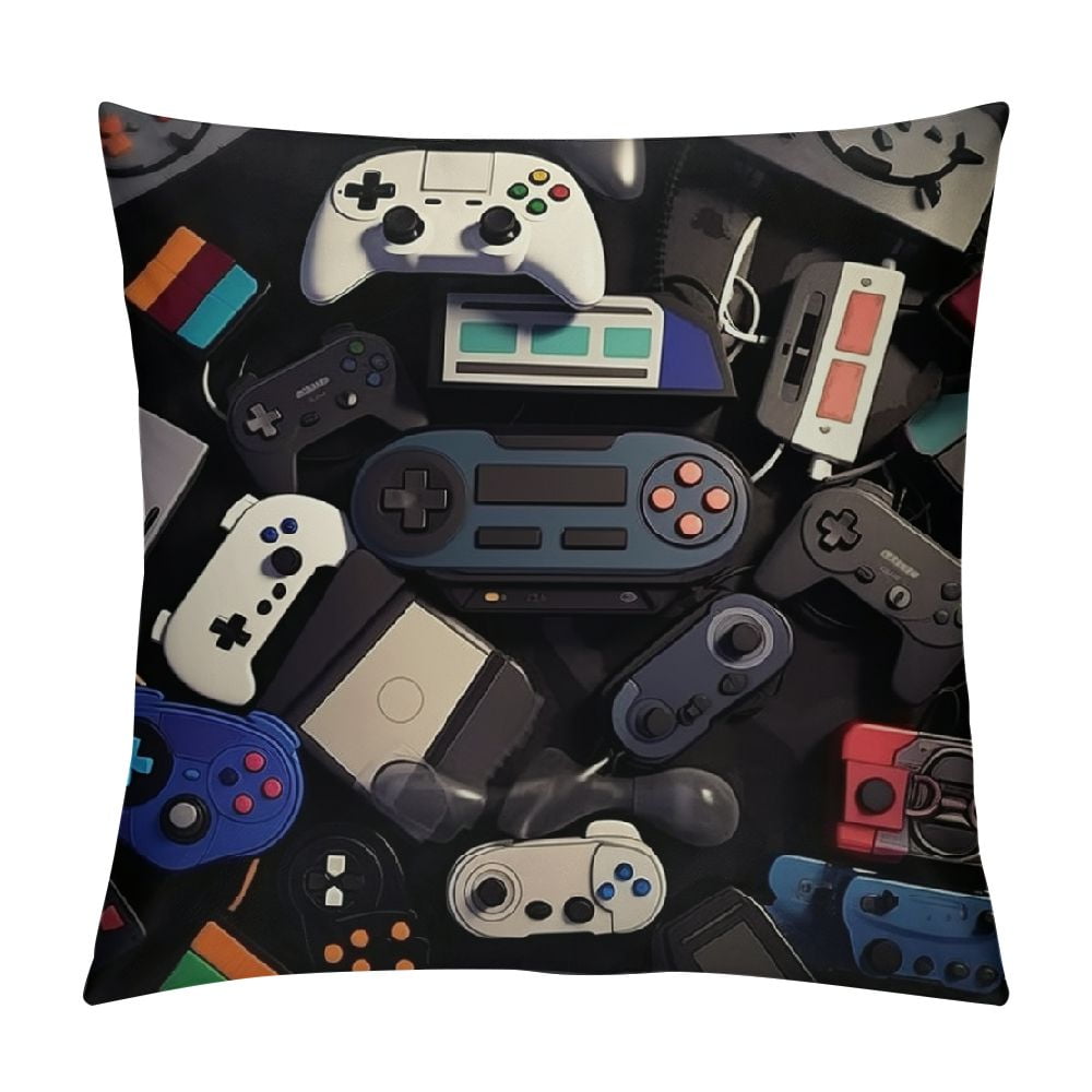 COMIO Gamer Square Throw Pillow Case Video Game Controller Cushion ...