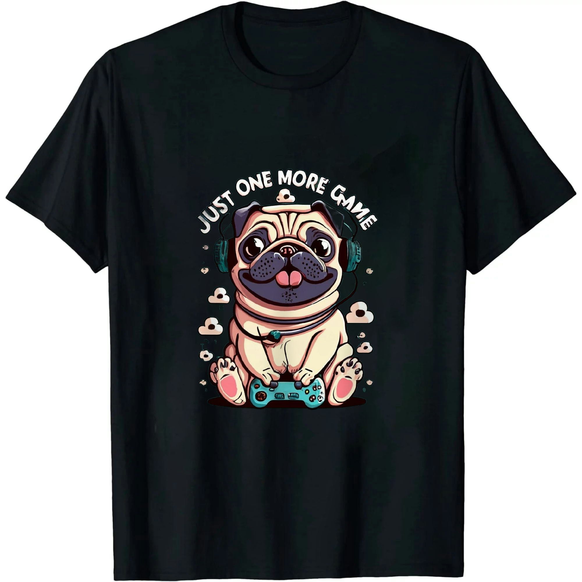 COMIO Gaming Pug Gamer Dog Lover Video Game Boys Girls Gift T-Shirt ...