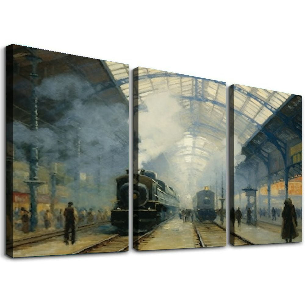 COMIO Gare Saint-Lazare Arrival of a Train by Claude Monet Canvas Wall ...