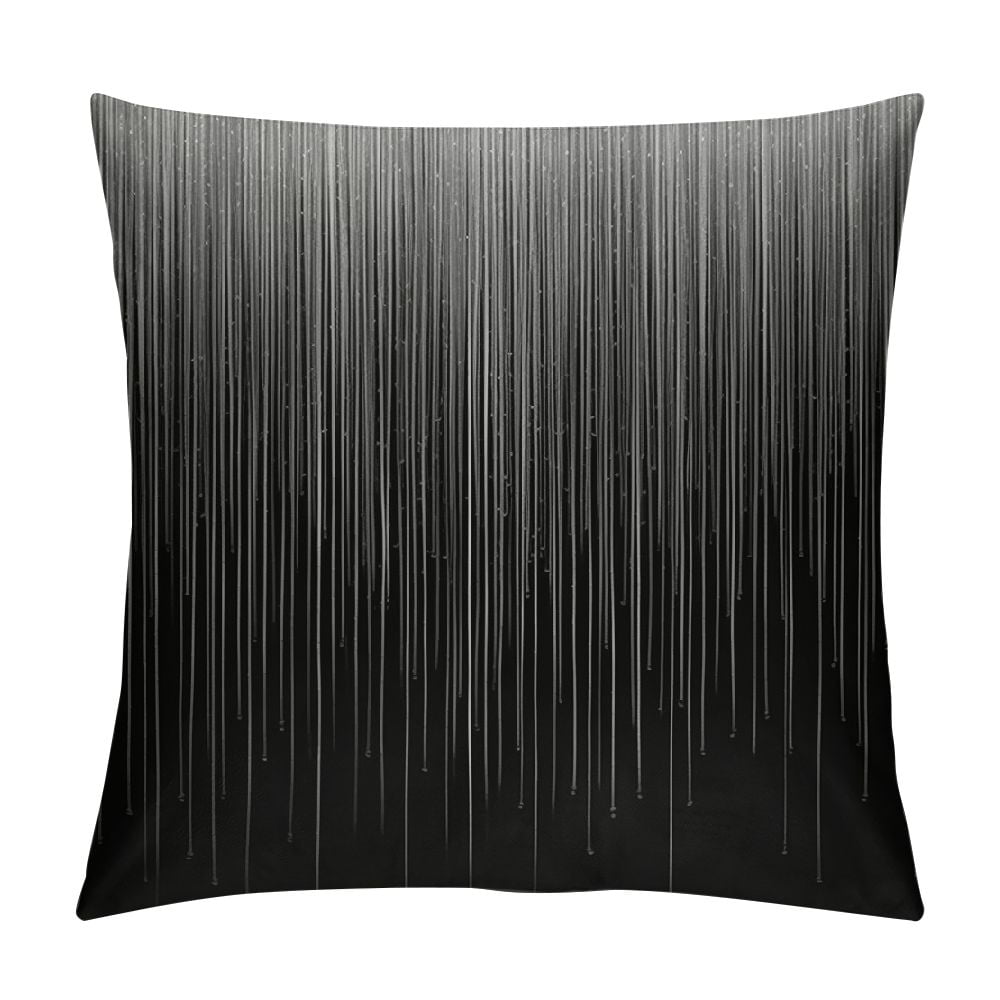 COMIO Geometric Abstract Ombre Throw Pillow Covers, Grey Black Striped ...