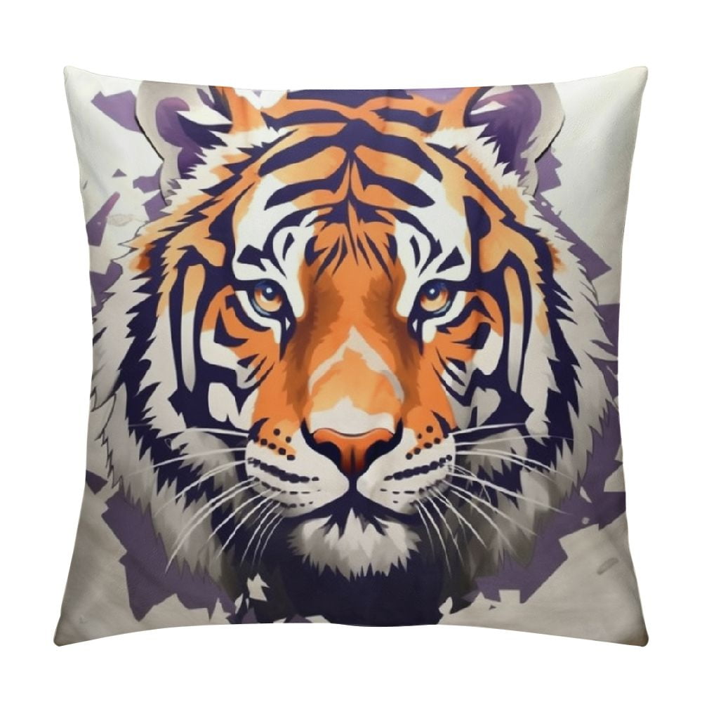 MLJA Geometric Tiger Bedroom Couch Sofa Square Pillow Case Home ...