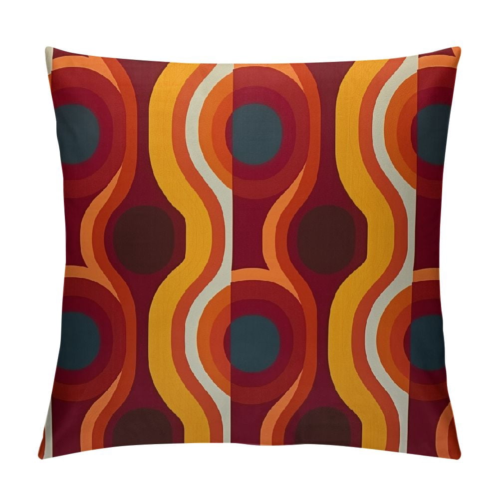 COMIO Geometric Throw Pillow Covers Vintage 1970S Retro 1960S Groovy ...