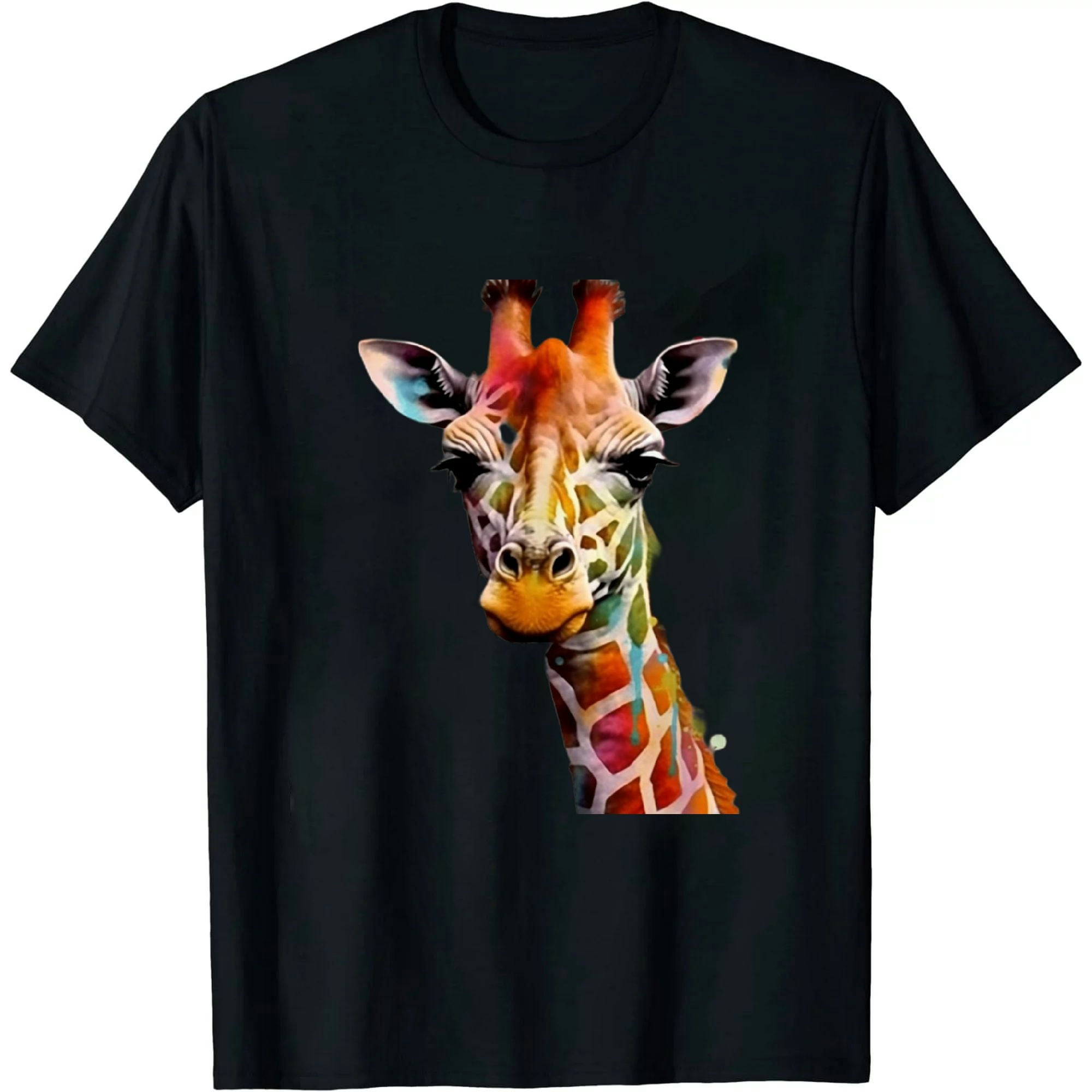 COMIO Giraffe Watercolor Design Funny For Giraffe Lovers T-Shirt ...