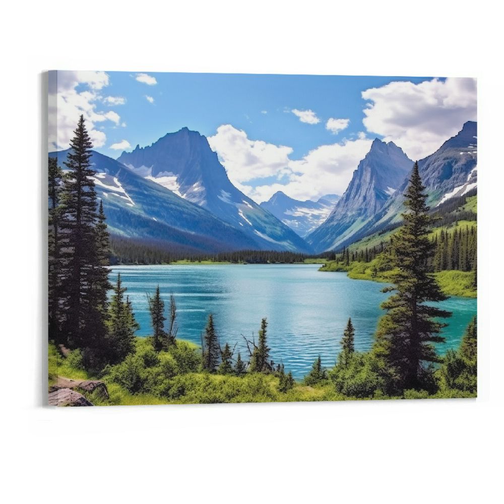 COMIO Glacier National Park Wall Art Lake Mountains Pictures Framed ...