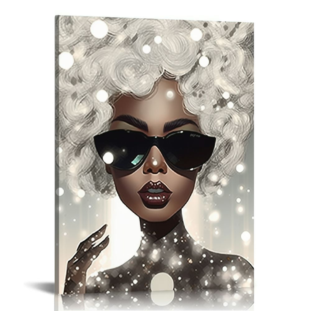 COMIO Glam Grey Fashion Wall Decor Makeup Posters, Silver And Black ...