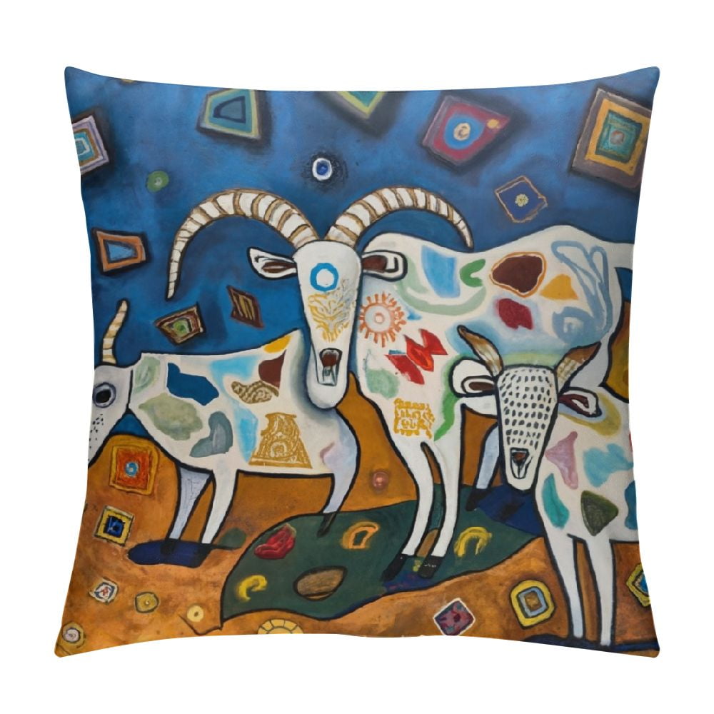MLJA Goat Decor Pillow Covers , Goat Gift Pillow Cases, Goat Gifts for ...