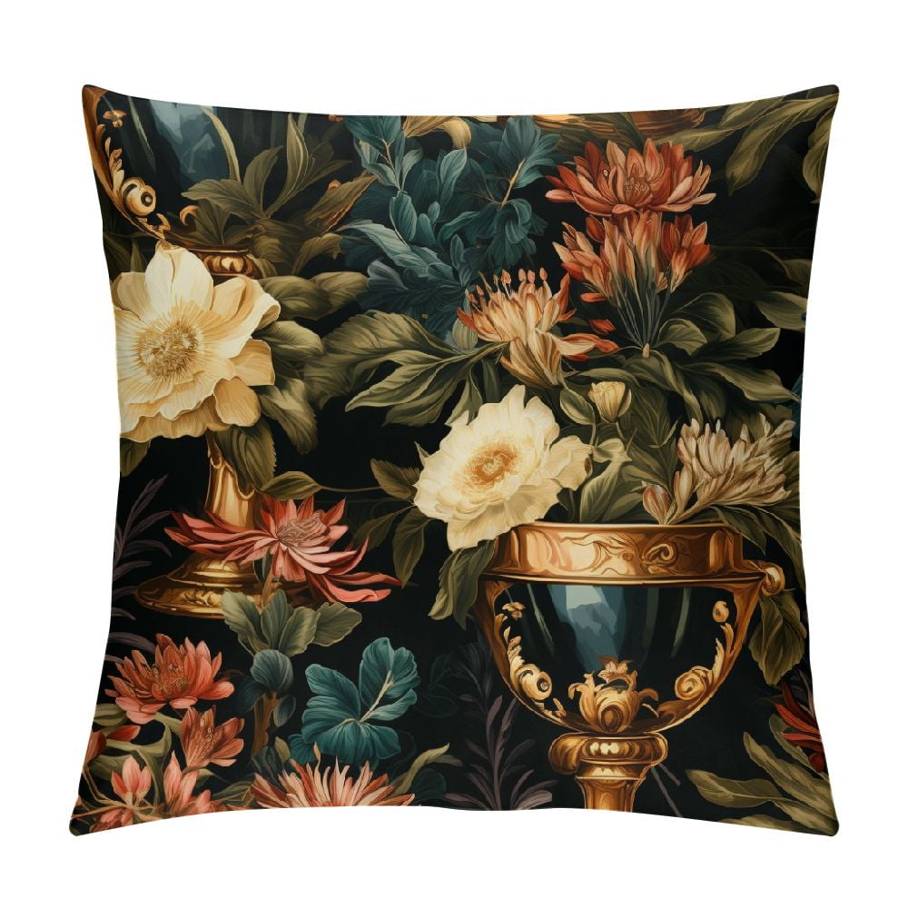 COMIO Gold Decorative Throw Pillow Covers Soft Solid Square Pillow ...