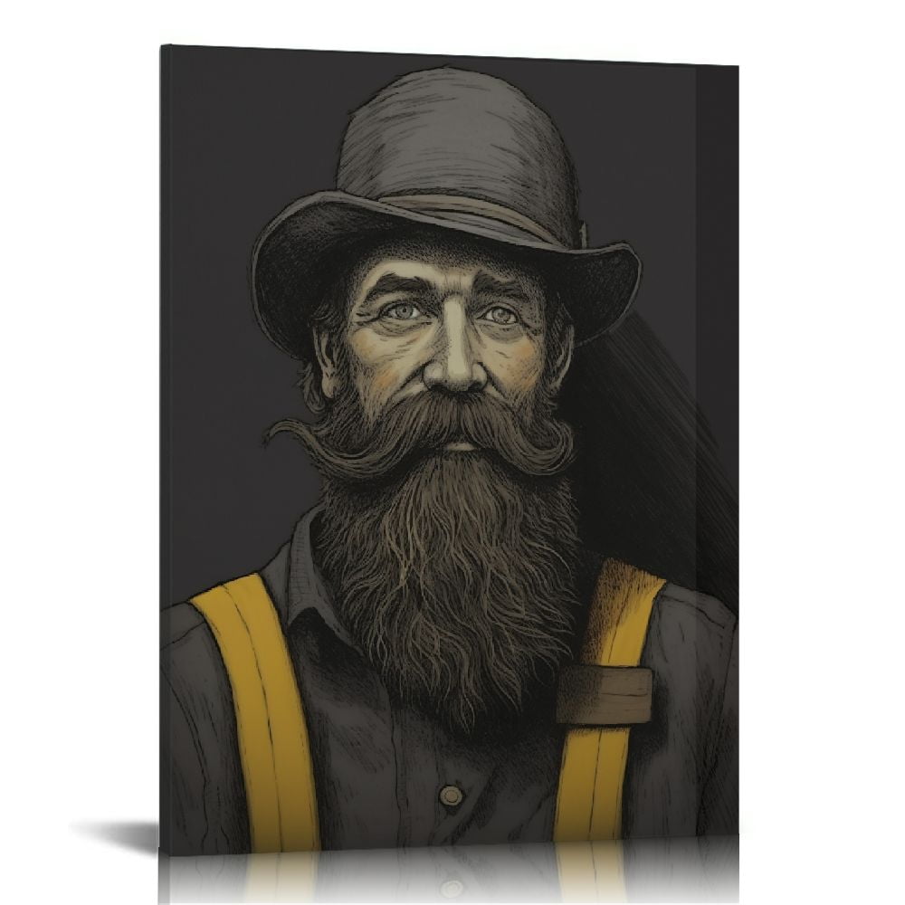 COMIO Gold Miner Print/Mustache Print November Print/Miner Wall Art ...