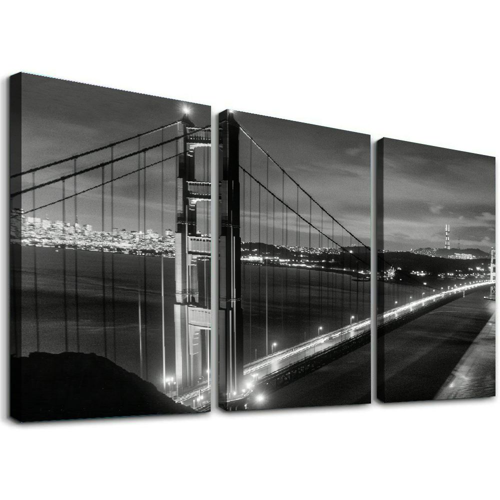 COMIO Golden Gate Bridge at Twilight, San Canvas Wall Art Print, Golden ...