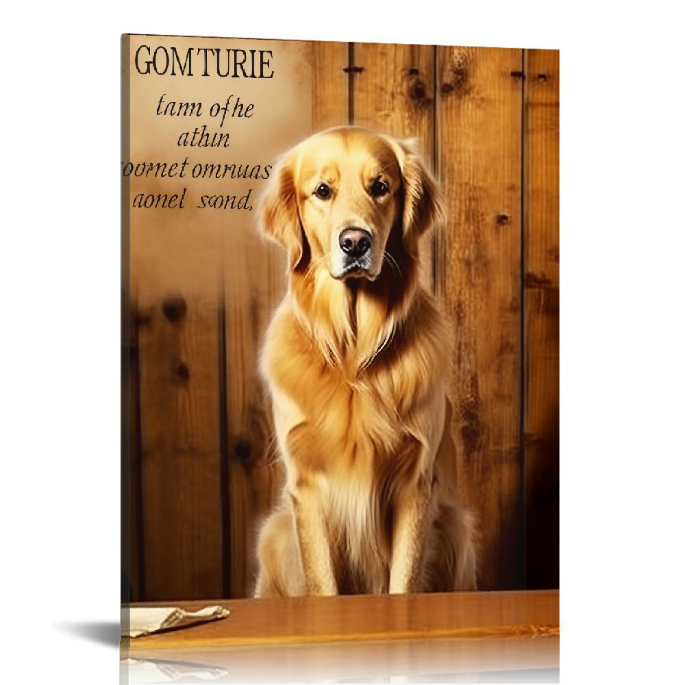 COMIO Golden Retriever Wall Art Framed 10 Commandments For Dogs Poster ...