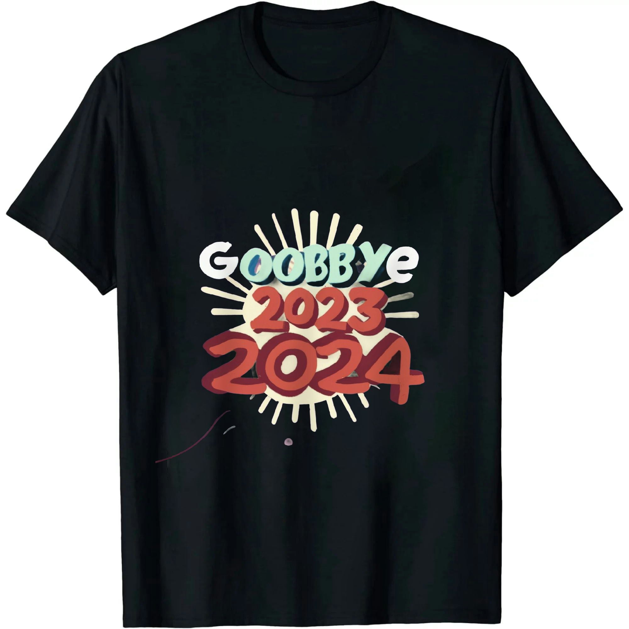 COMIO Goodbye 2023 Hello 2024 Unisex Happy New Year Ts-hirt for Him/Her ...
