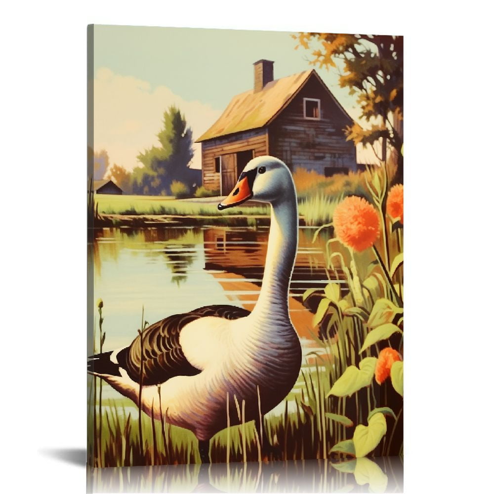 COMIO Goose Retro Art Print Poster, Vintage Animal Wall Art Decor ...