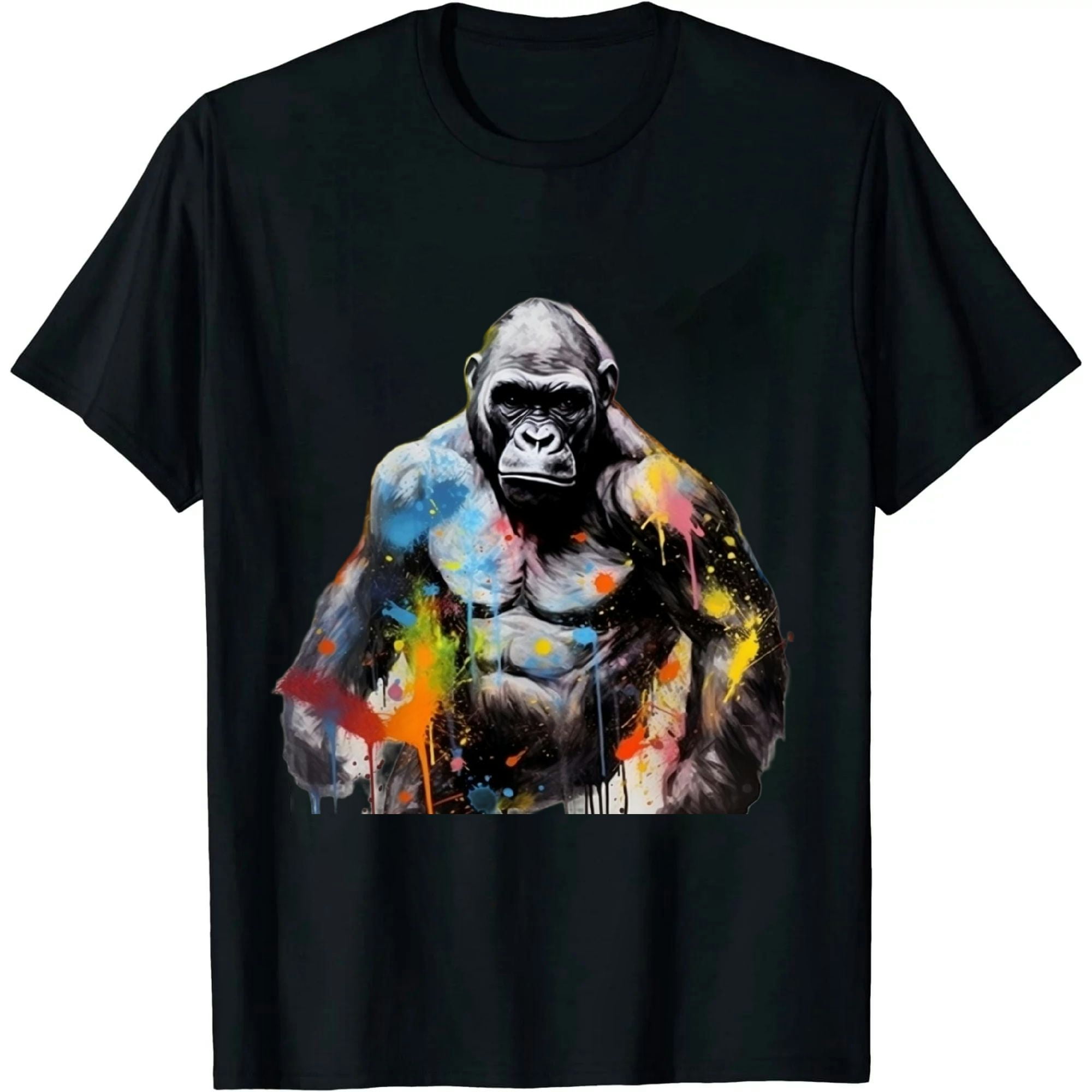 COMIO Gorilla Colorful Artwork | Animal Motif Gorilla T-Shirt - Walmart.com