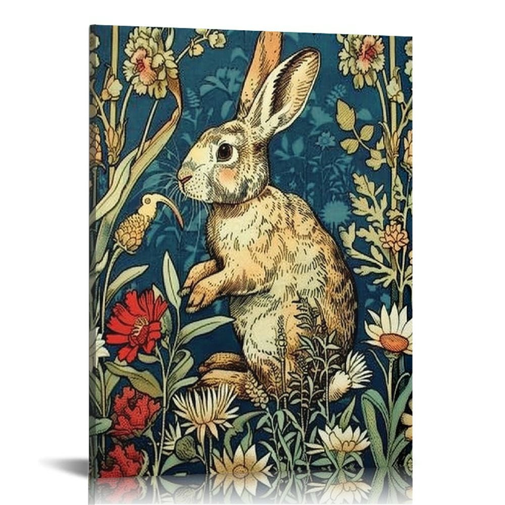 COMIO Gothic Art Print Rabbit Wall Art Painting, Rabbit Poster ...
