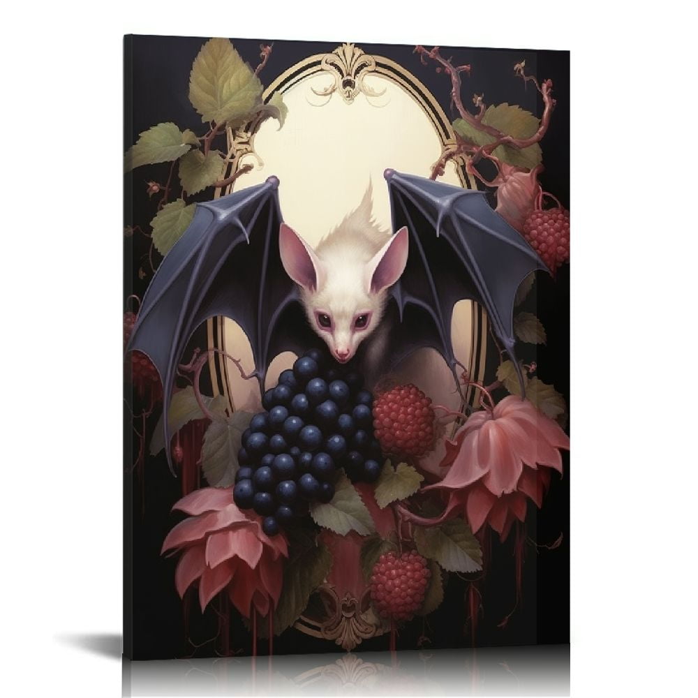 COMIO Gothic Bat Wall Art Moody Gothic Animal Wall Art Dark Academia ...