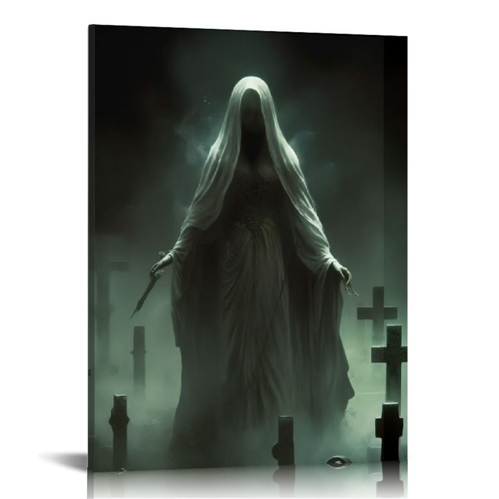 Comio Gothic Canvas Wall Art Vintage Ghost Wall Art Dark Academia Poster Goth Poster Ghost Art