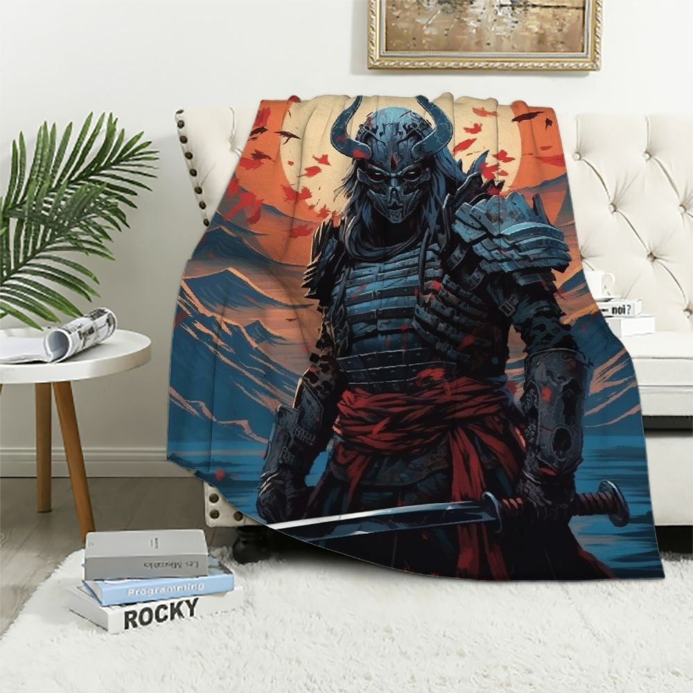 COMIO Gothic Japan Samurai Blanket Lightweight FlannelAbstract Japanese ...