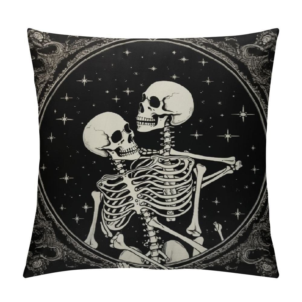Comio Gothic Skeleton Pillows Covers Goth Ts Skull Pillow Covers