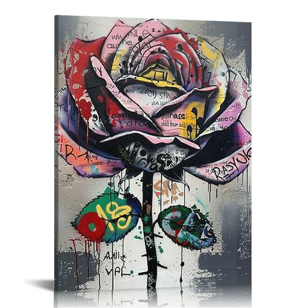 COMIO Graffiti Canvas Wall Art, Street Graffiti Canvas Wall Art, Modern ...