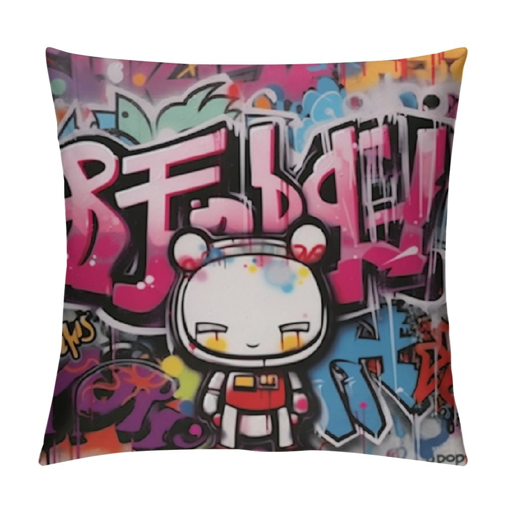 COMIO Graphic Pillow Cushion Cover, Hip Hop Street Culture Harlem New ...