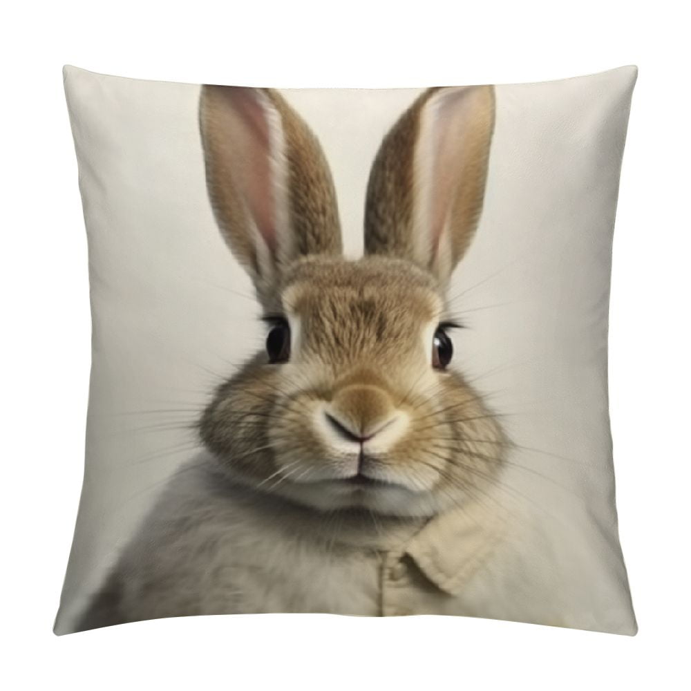 COMIO Gray Rabbit Tail Easter Rabbit Feed Pattern Pillow Cover, Sofa ...