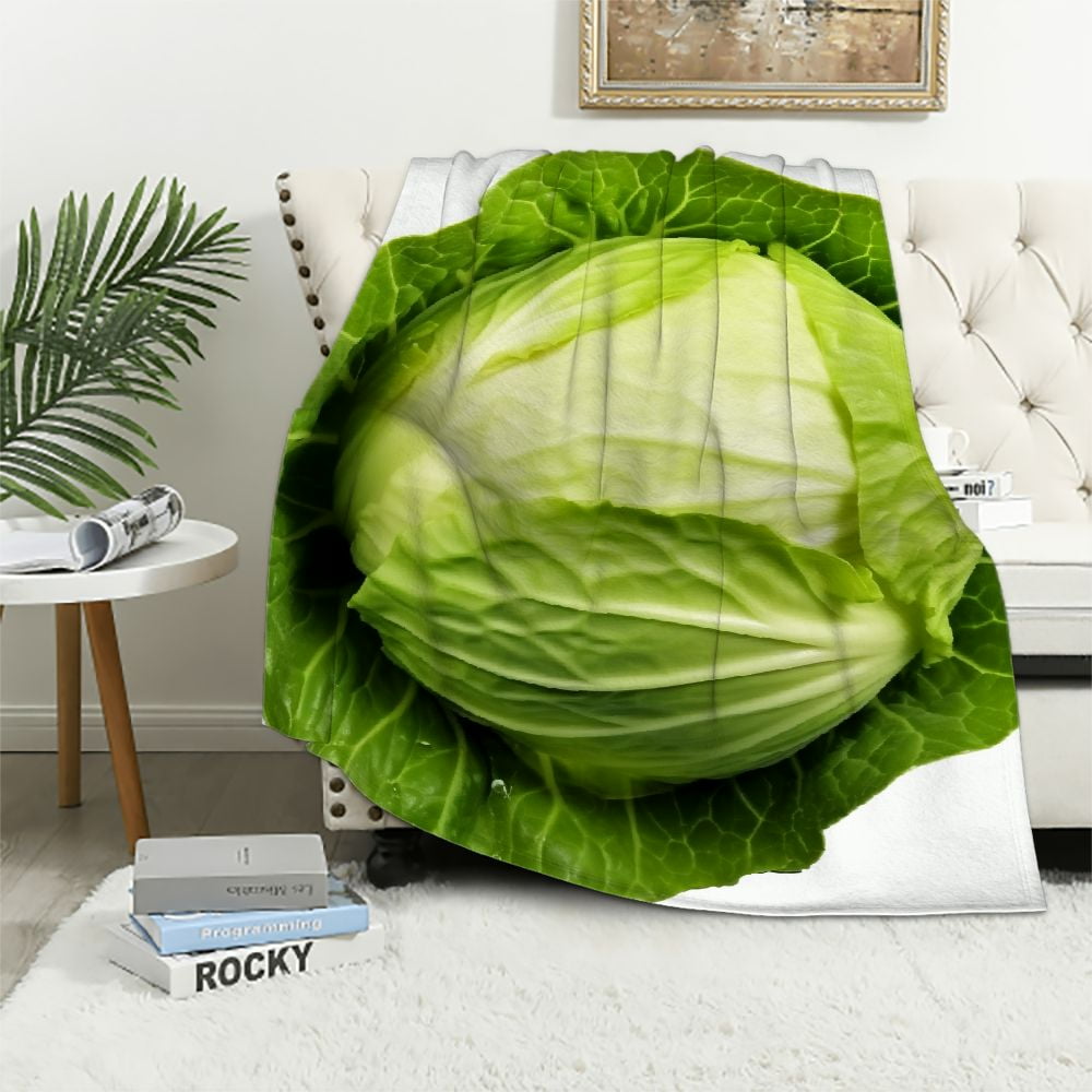 COMIO Green Cabbage Vegetable Blanket Adult Tortilla Throw Big Blanket ...