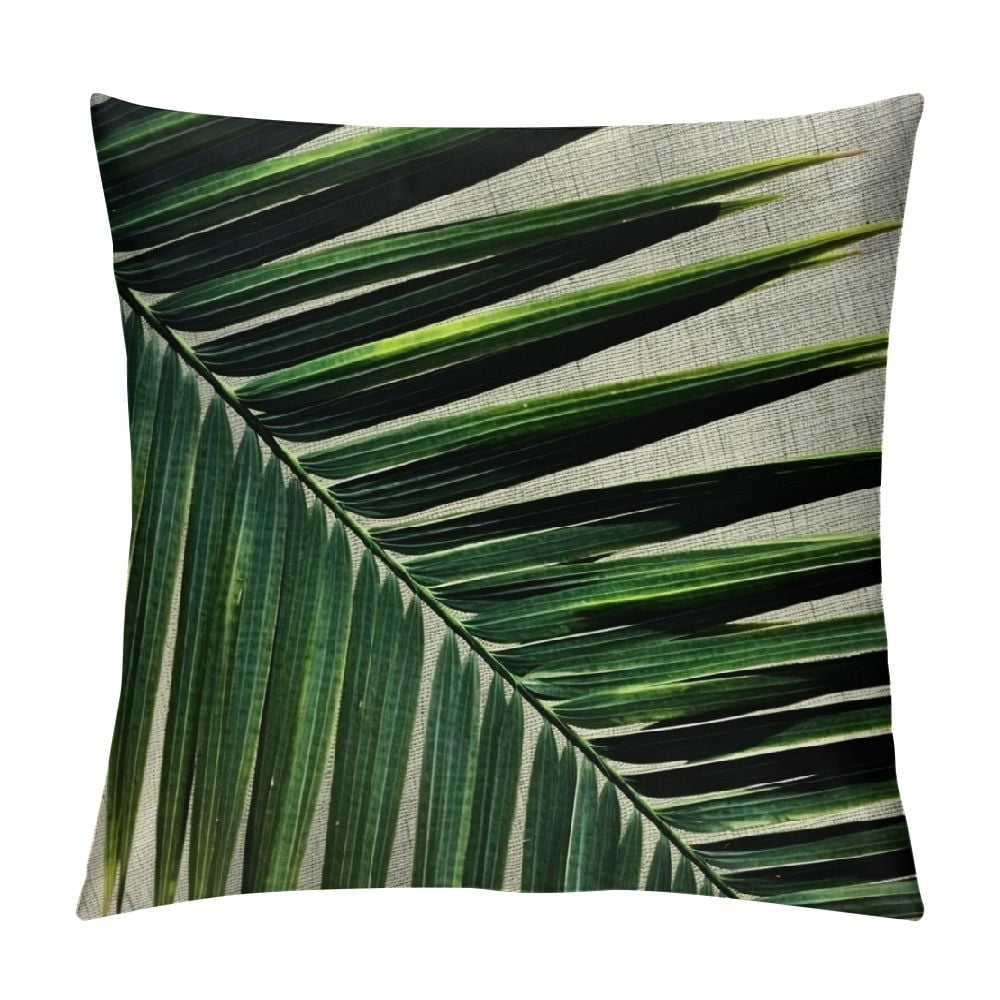Comio Green Leaf Plants Throw Pillow Covers Summer Tropical Style